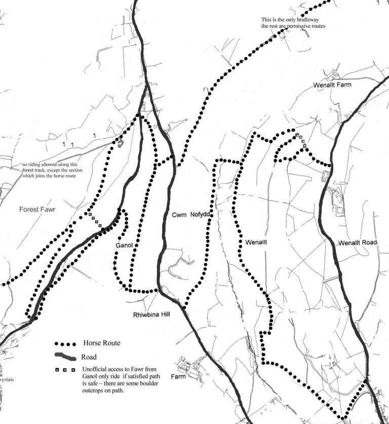 Map: Wenallt to Ganol – Safety and Facilities for Equestrians (SAFE)